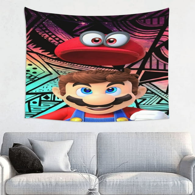 Super Mario Wall Tapestry Cartoon Poster for Bedroom Aesthetics Funny ...