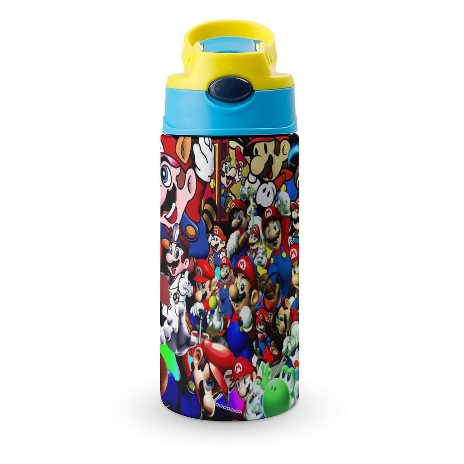 Super Mario Water Bottle, Insulated Water Cup with Pull Top Cap, 304 ...