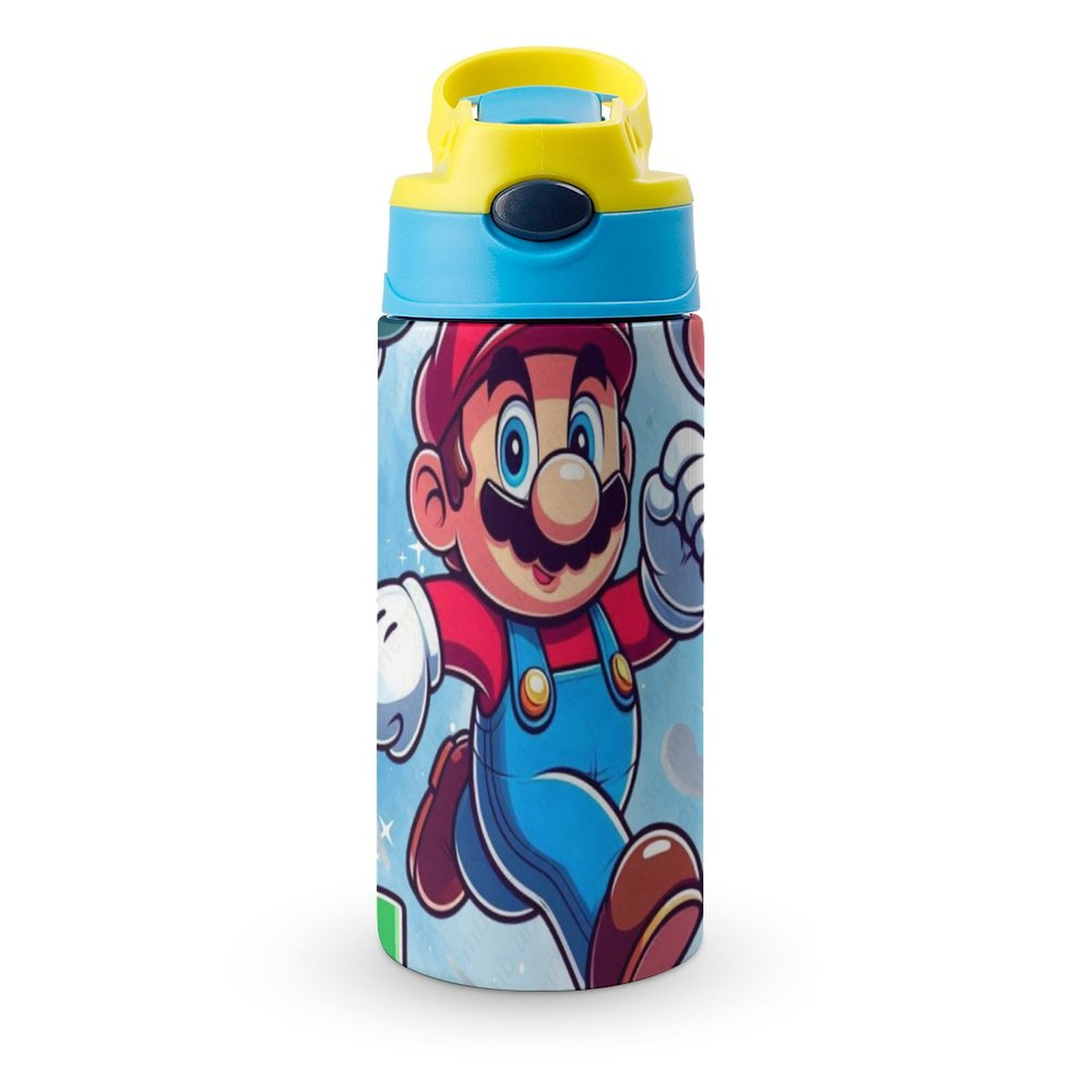 Super Mario Water Bottle, Insulated Water Cup with Pull Top Cap, 304 ...