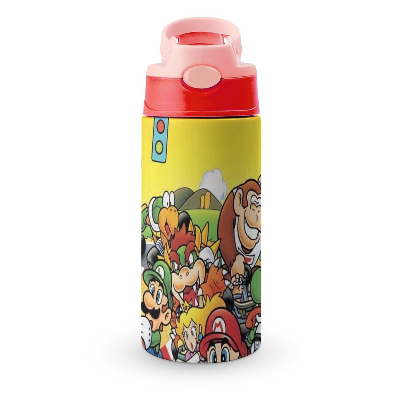 Super Mario Water Bottle, Insulated Water Cup with Pull Top Cap, 304 ...