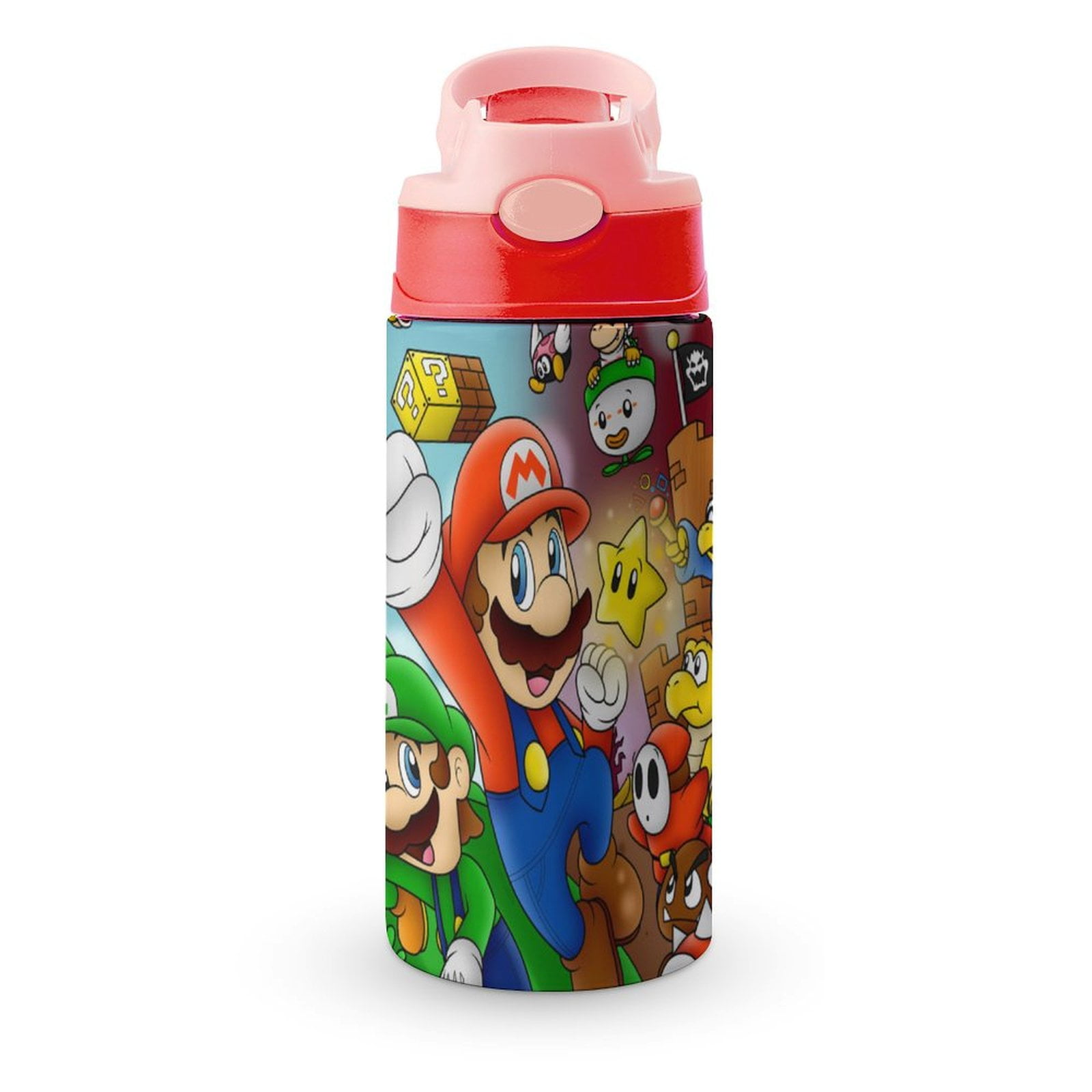 Super Mario Water Bottle, Insulated Water Cup with Pull Top Cap, 304 ...
