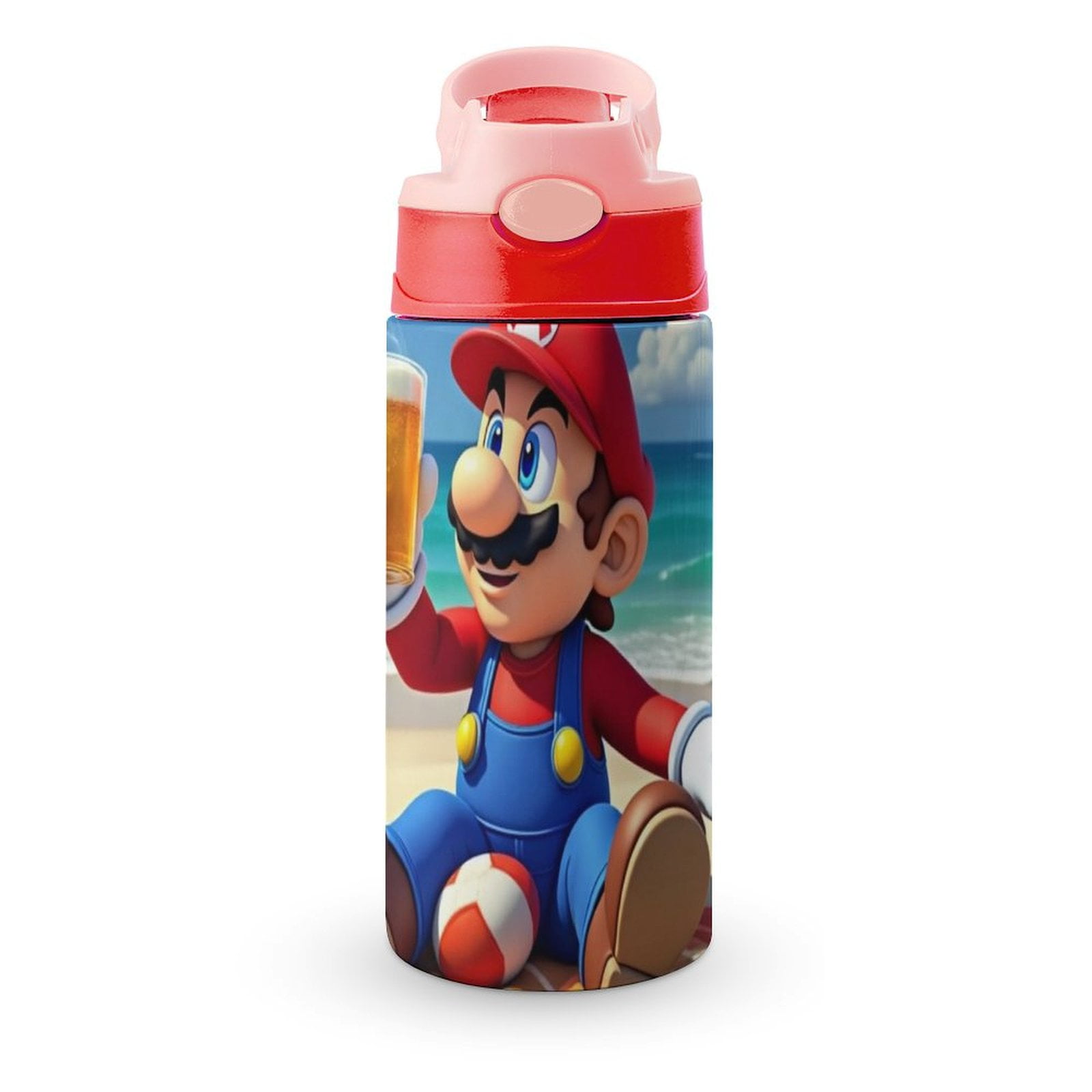 Super Mario Water Bottle, Insulated Water Cup with Pull Top Cap, 304 ...