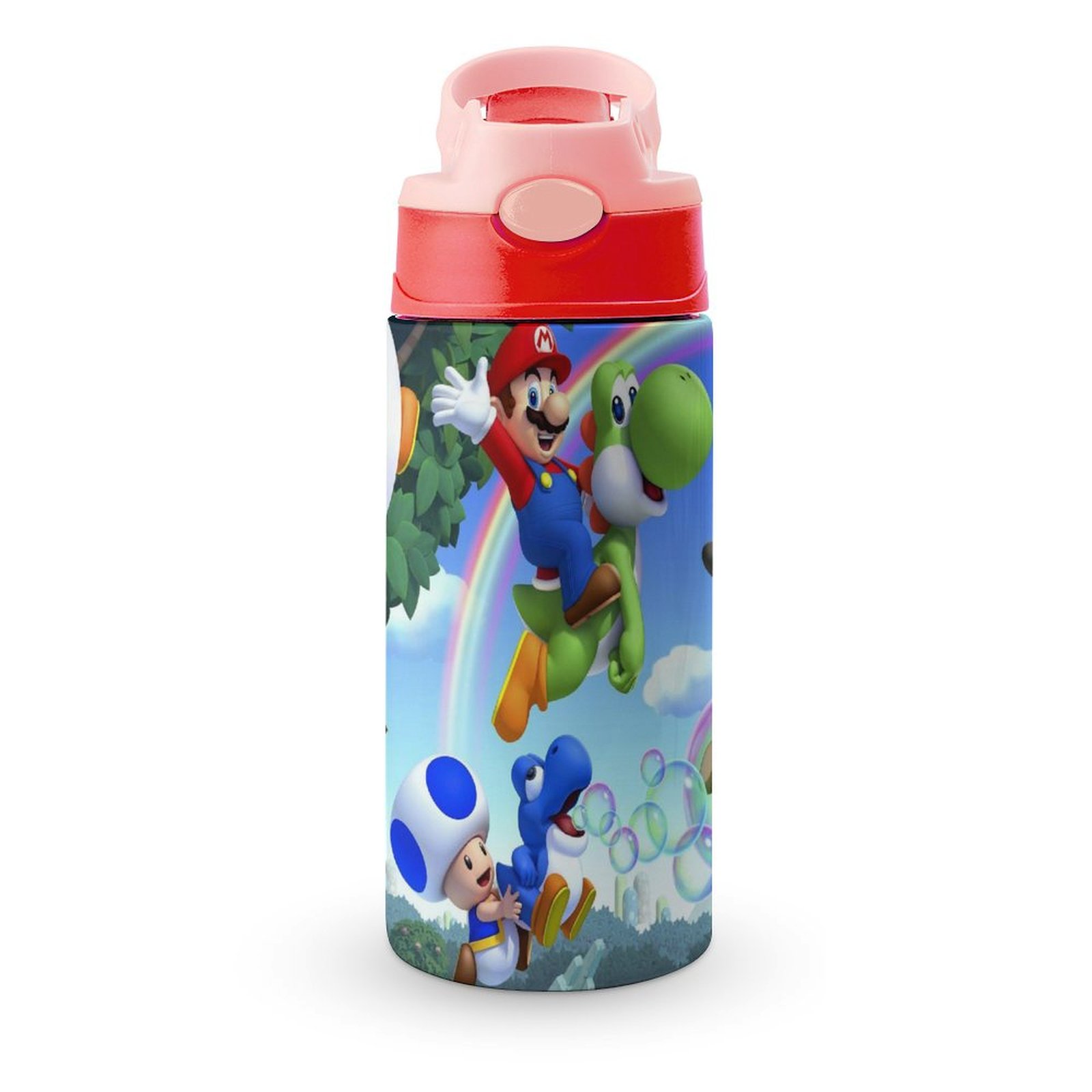 Super Mario Water Bottle, Insulated Water Cup with Pull Top Cap, 304 ...