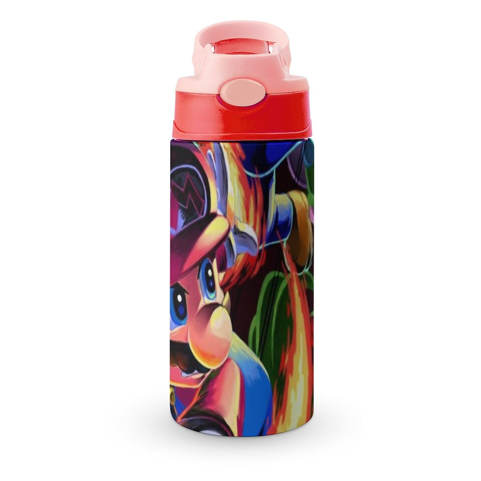 Super Mario Water Bottle, Insulated Water Cup with Pull Top Cap, 304 ...