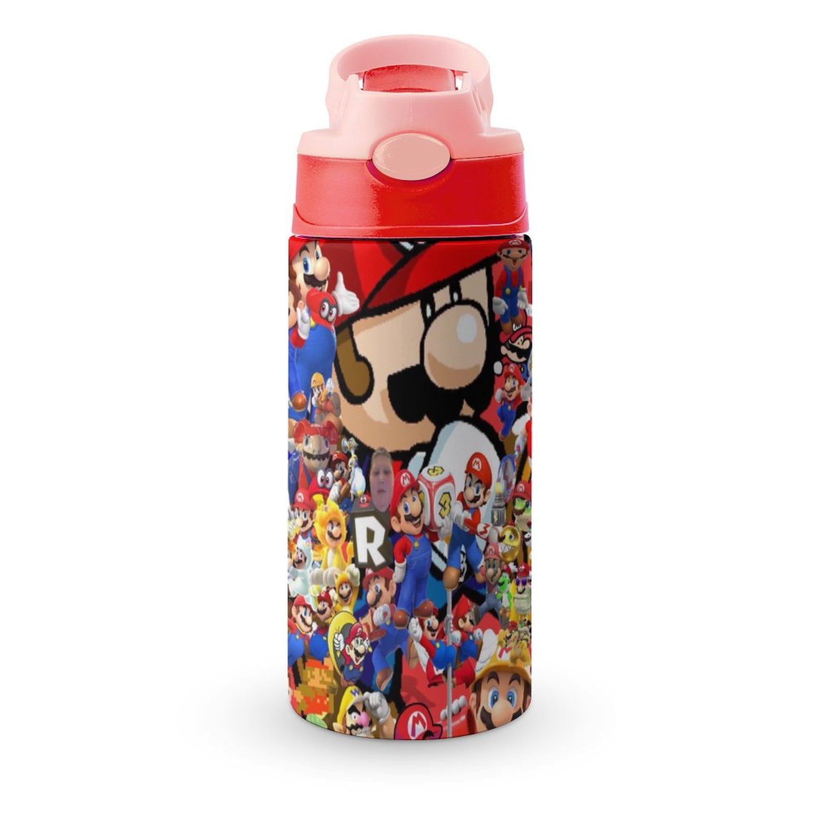Super Mario Water Bottle, Insulated Water Cup with Pull Top Cap, 304 ...