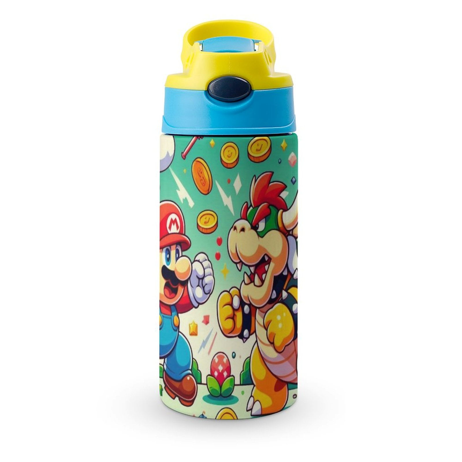 Super Mario Water Bottle, Insulated Water Cup with Pull Top Cap, 304 ...