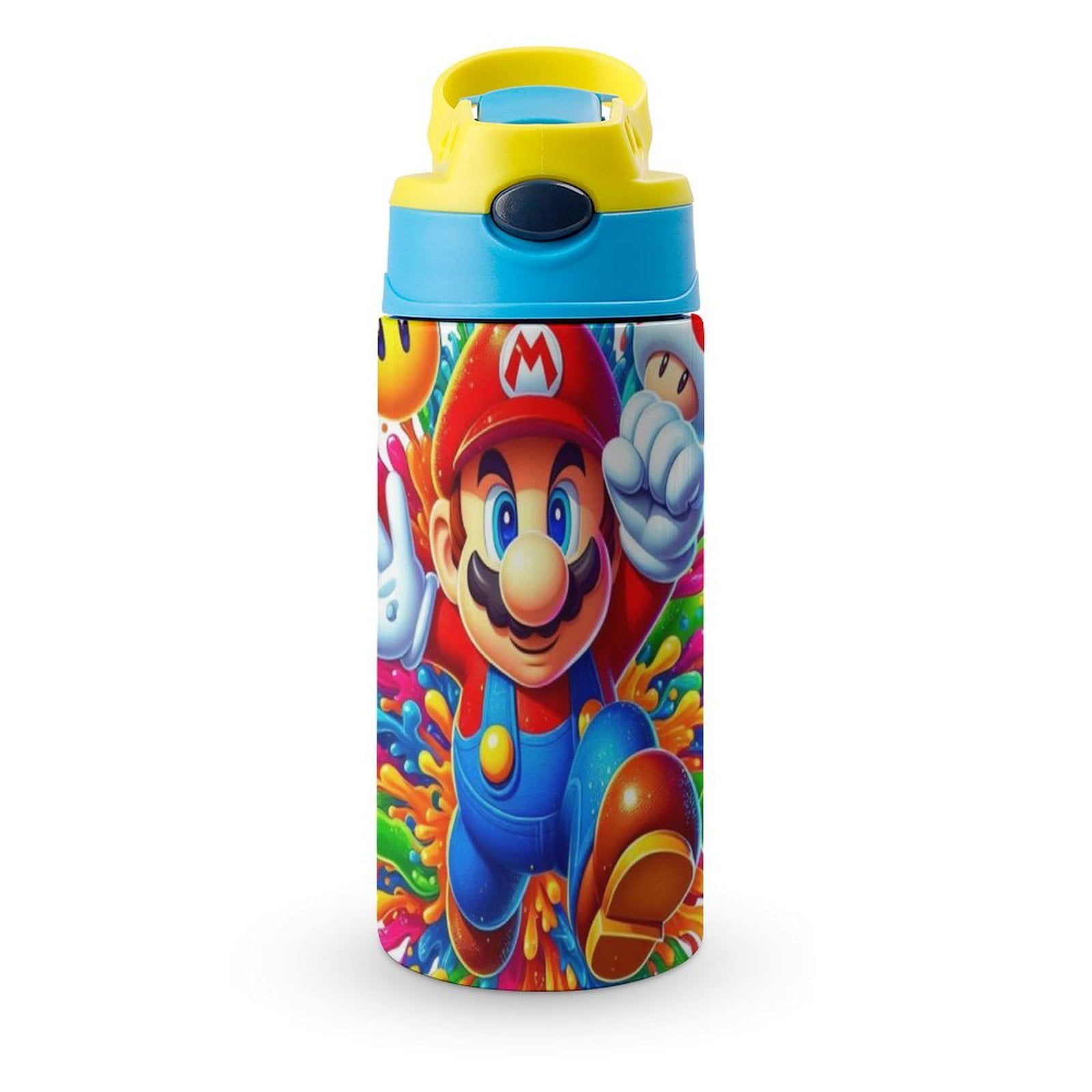 Super Mario Water Bottle, Insulated Water Cup with Pull Top Cap, 304 ...