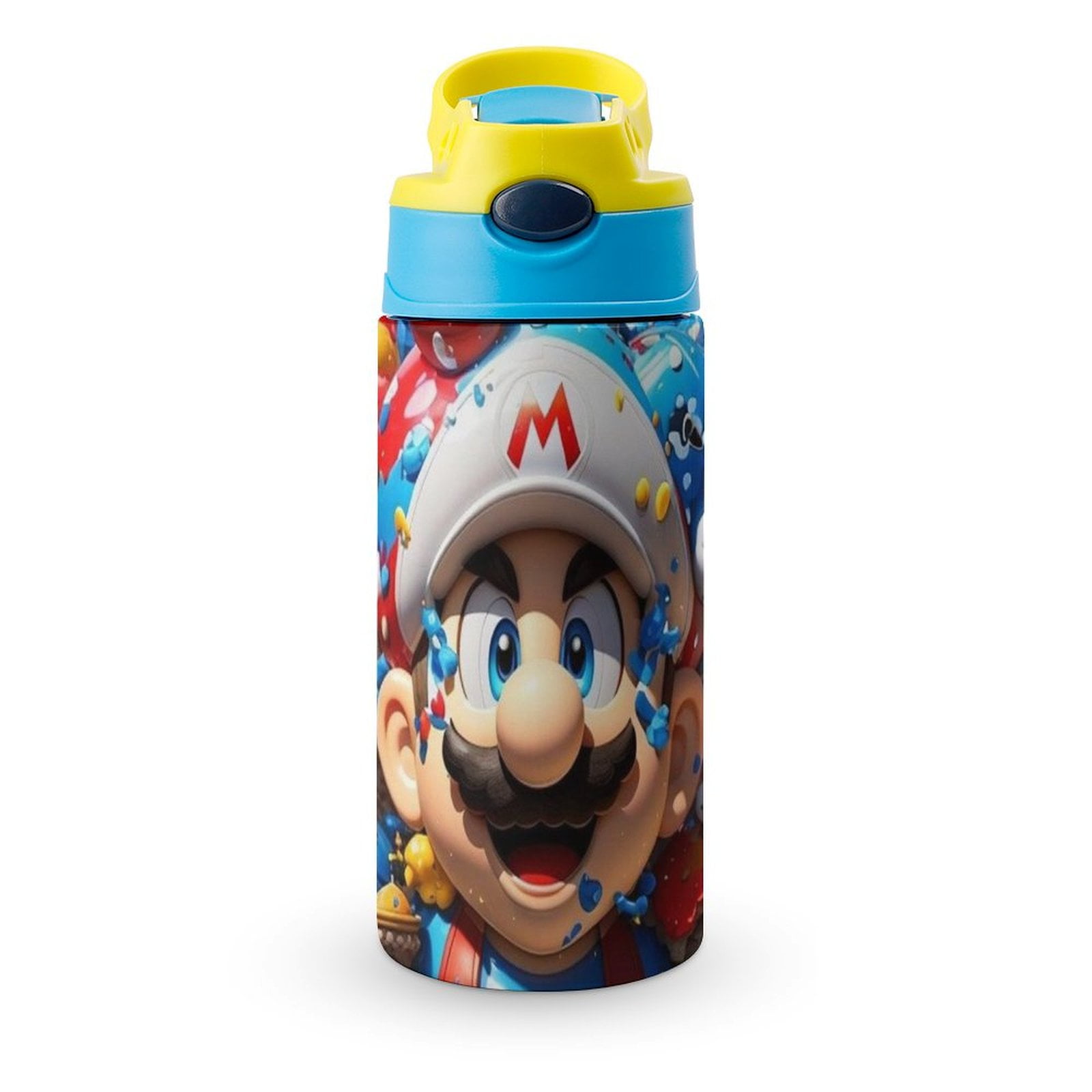 Super Mario Water Bottle, Insulated Water Cup with Pull Top Cap, 304 ...
