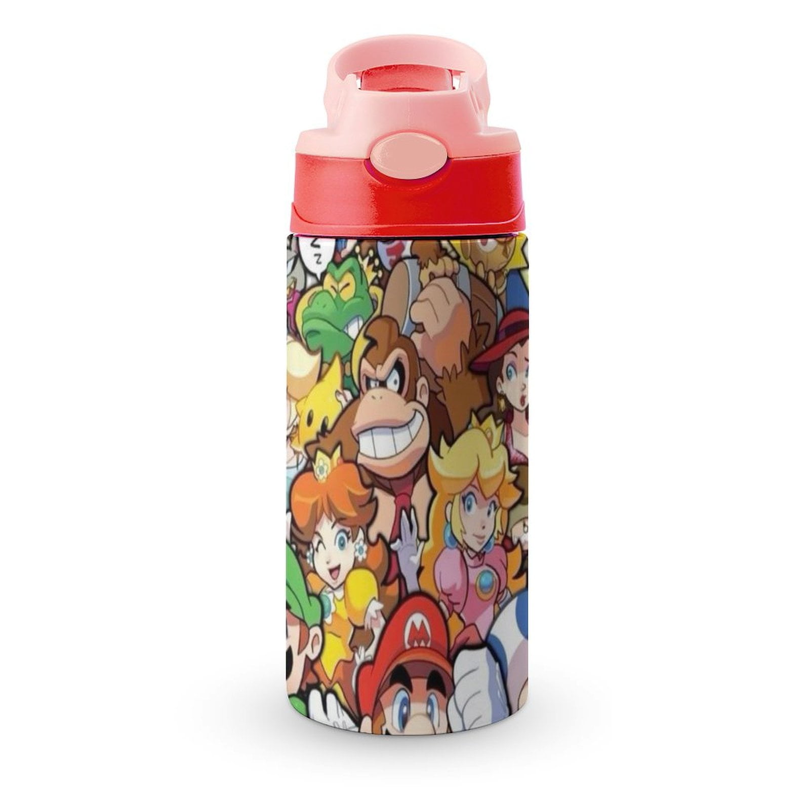 Super Mario Water Bottle, Insulated Water Cup with Pull Top Cap, 304 ...