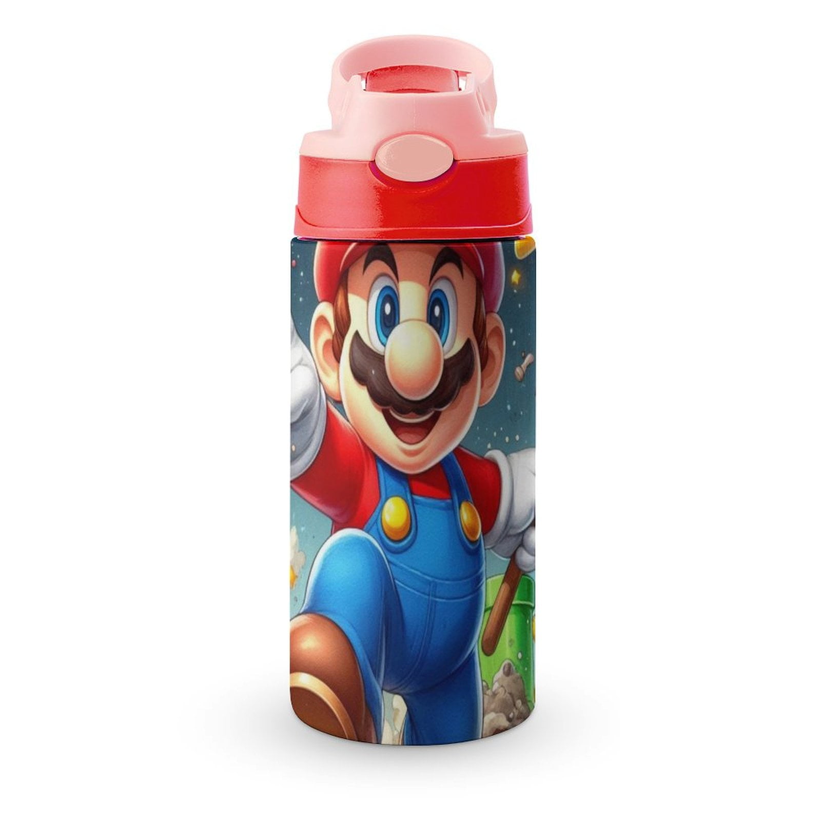 Super Mario Water Bottle, Insulated Water Cup with Pull Top Cap, 304 ...
