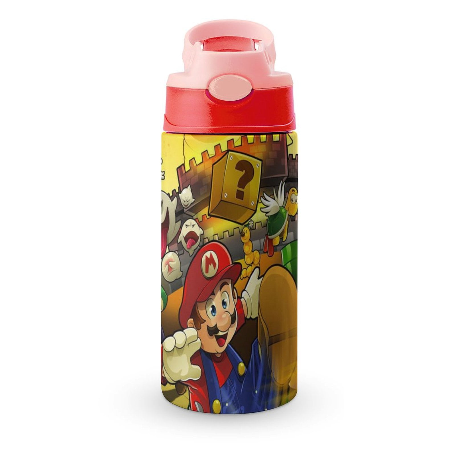 Super Mario Water Bottle, Insulated Water Cup with Pull Top Cap, 304 ...