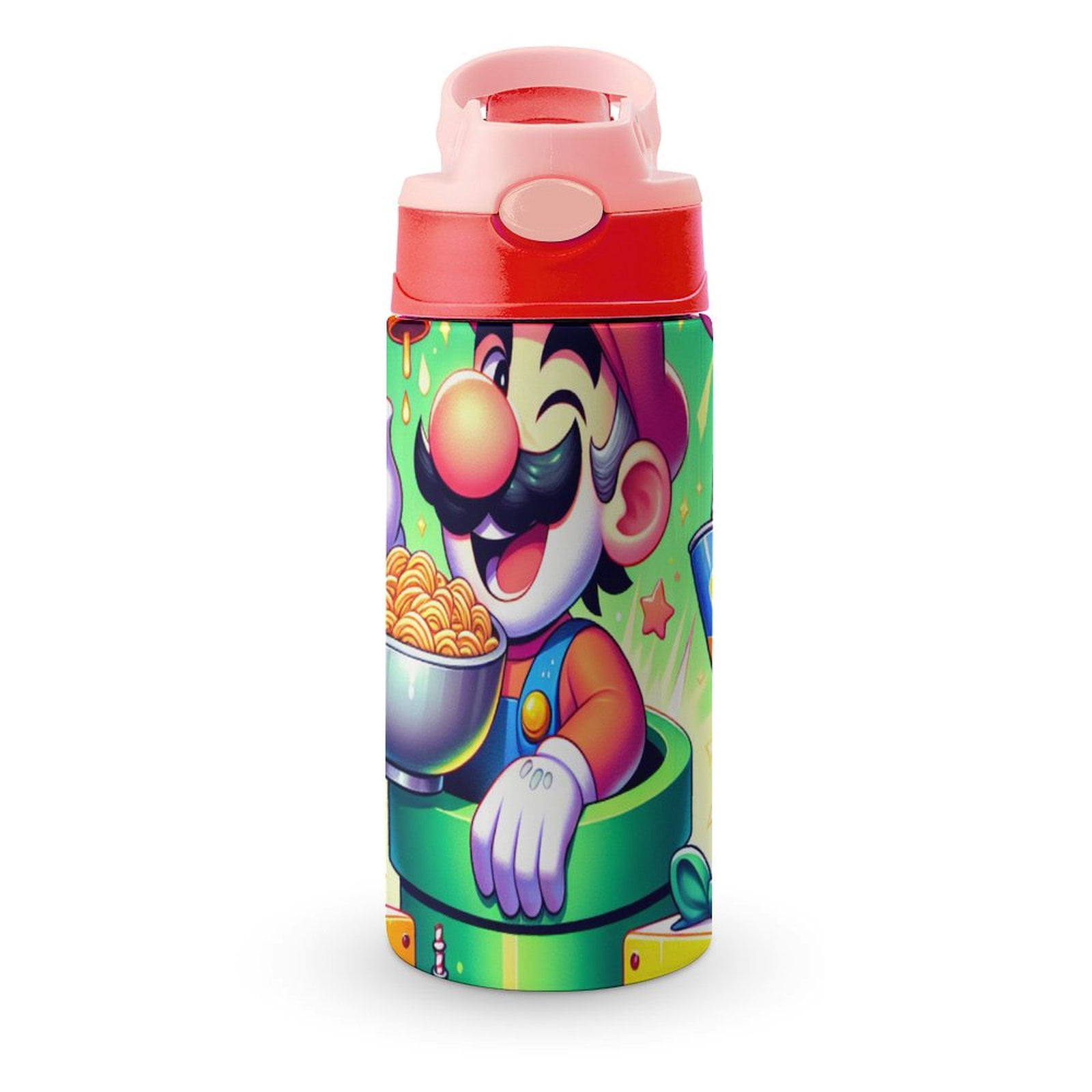 Super Mario Water Bottle, Insulated Water Cup with Pull Top Cap, 304 ...