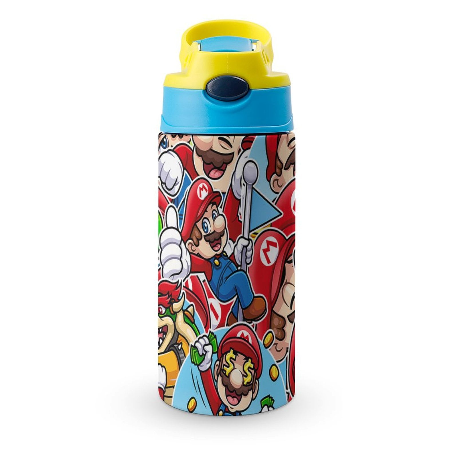 Super Mario Water Bottle, Insulated Water Cup with Pull Top Cap, 304 ...