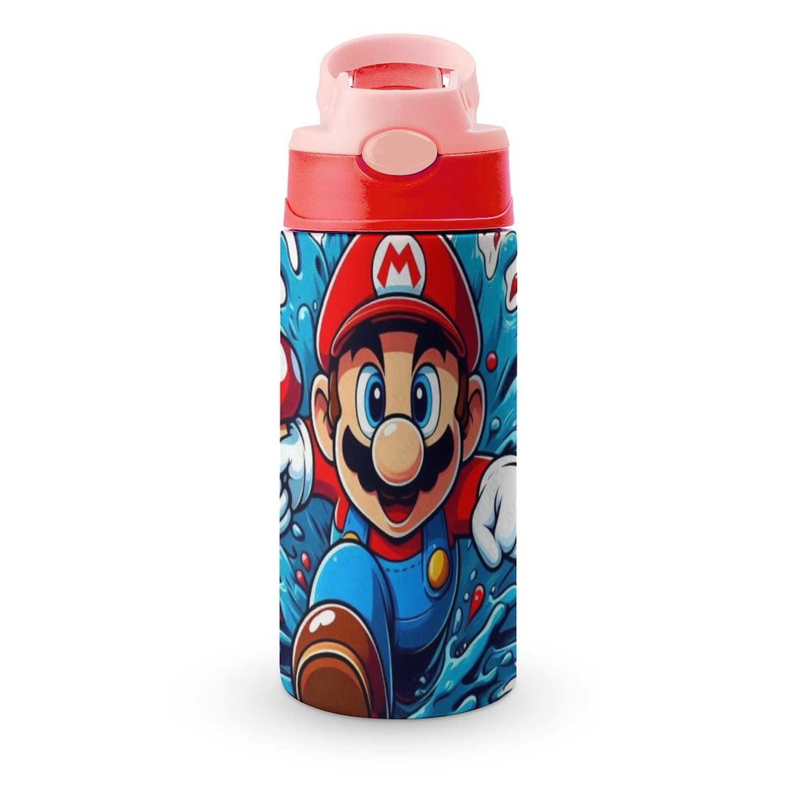 Super Mario Water Bottle, Insulated Water Cup with Pull Top Cap, 304 ...