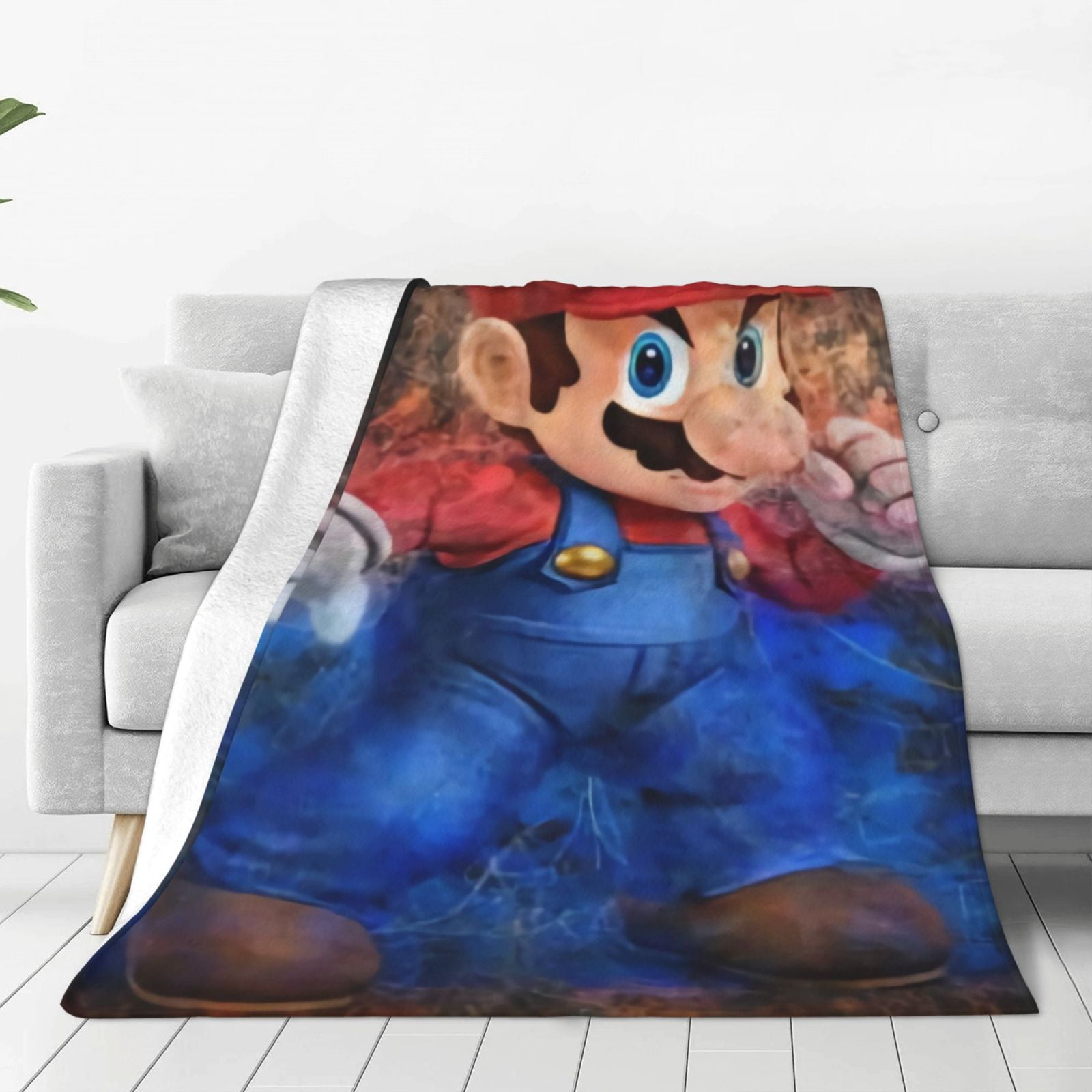 Super Mario Watercolor444 Blanket Cartoon Blanket Home Cute Blankets ...