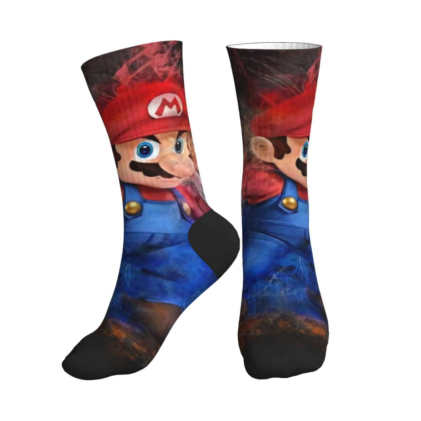 Super Mario Watercolor444 Crew Socks, Funky Silky Comfort Socks For Men ...
