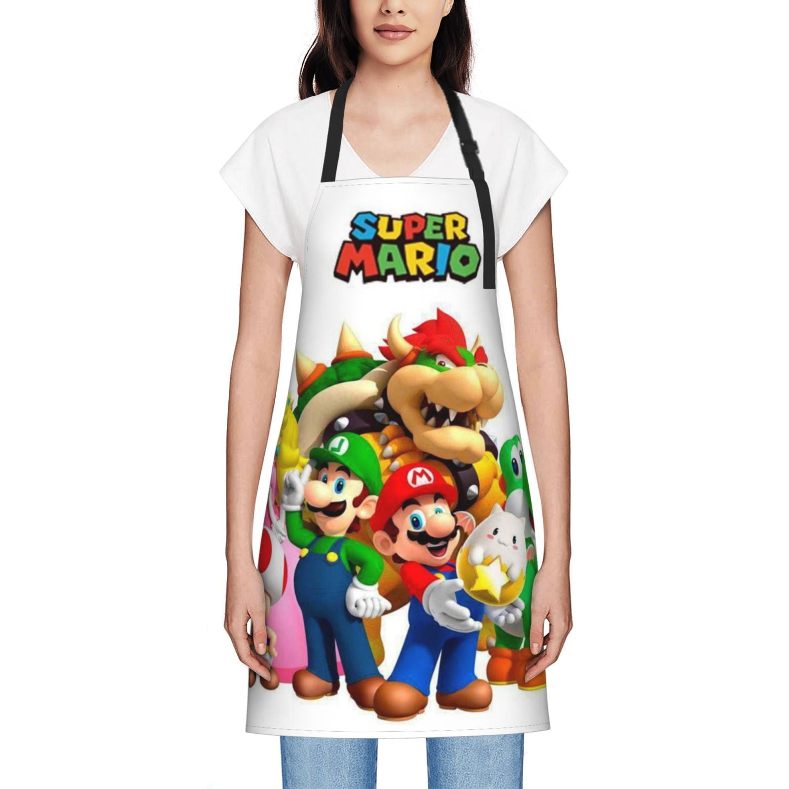 Super Mario Waterproof Apron For Women Kitchen Cooking Apron Funny Chef ...