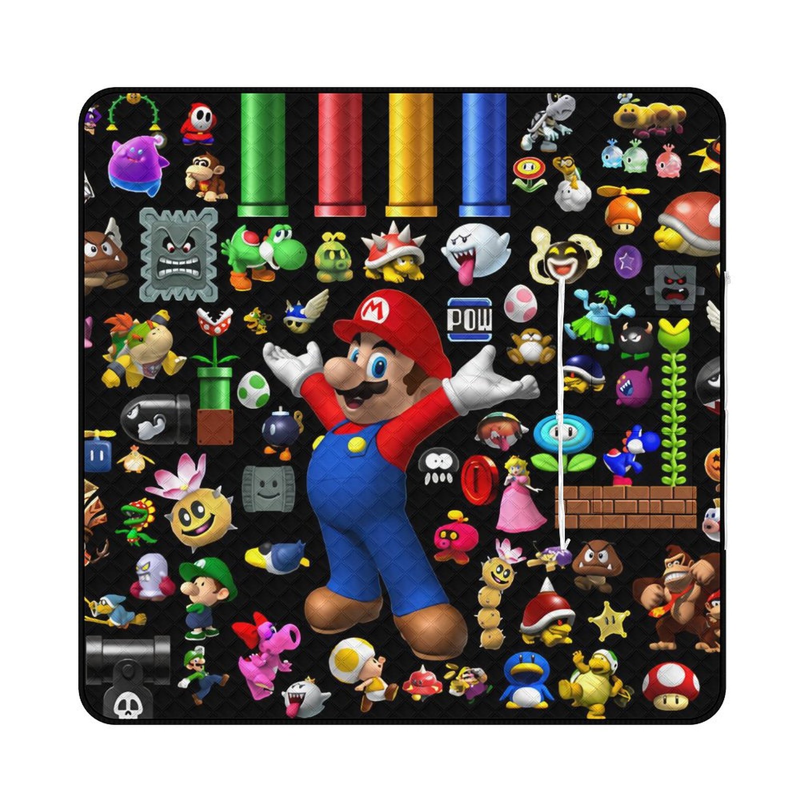 Super Mario Waterproof Foldable Beach Blanket Picnic Mat Tote Perfect ...