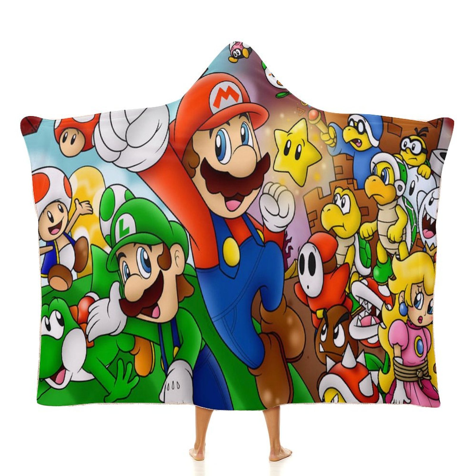 Super Mario Wearable Blankets Hooded Soft Hoodie Blanket Winter Warm ...