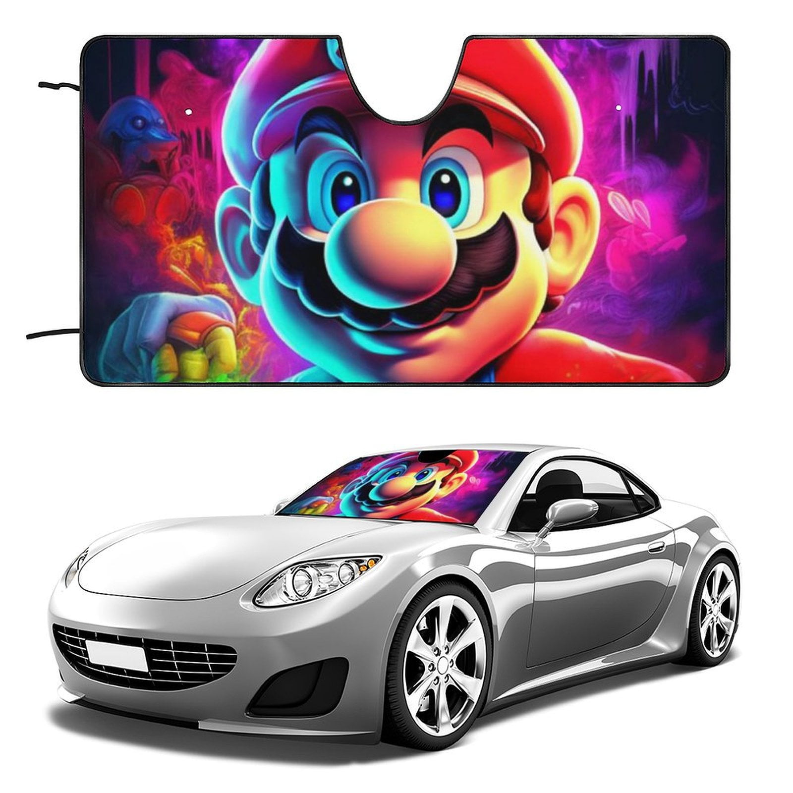 Super Mario Windshield Sunshades UV Reflector Sun Visor Foldable Car ...