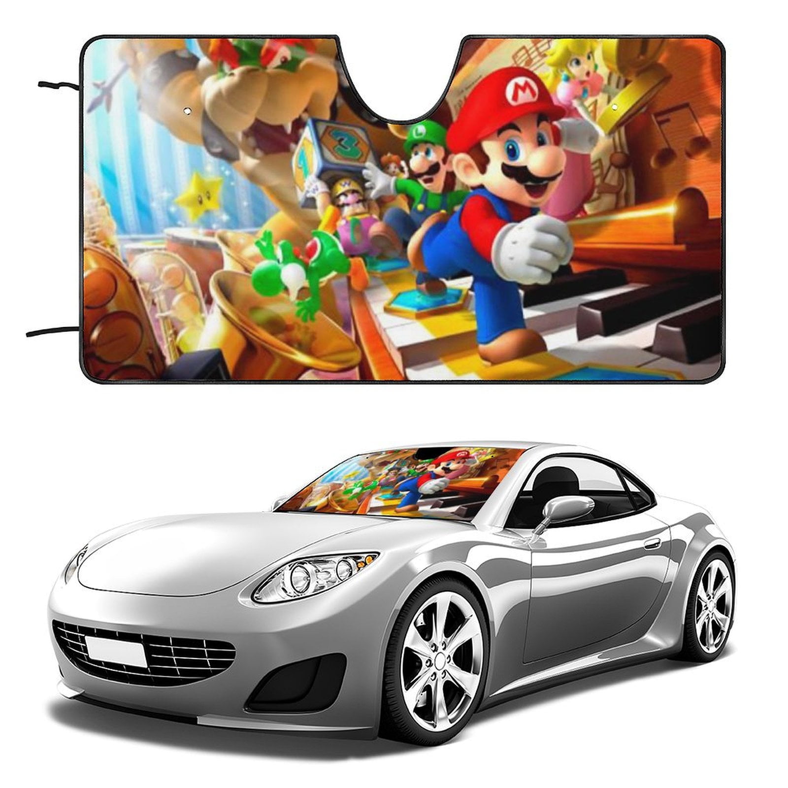 Super Mario Windshield Sunshades UV Reflector Sun Visor Foldable Car ...