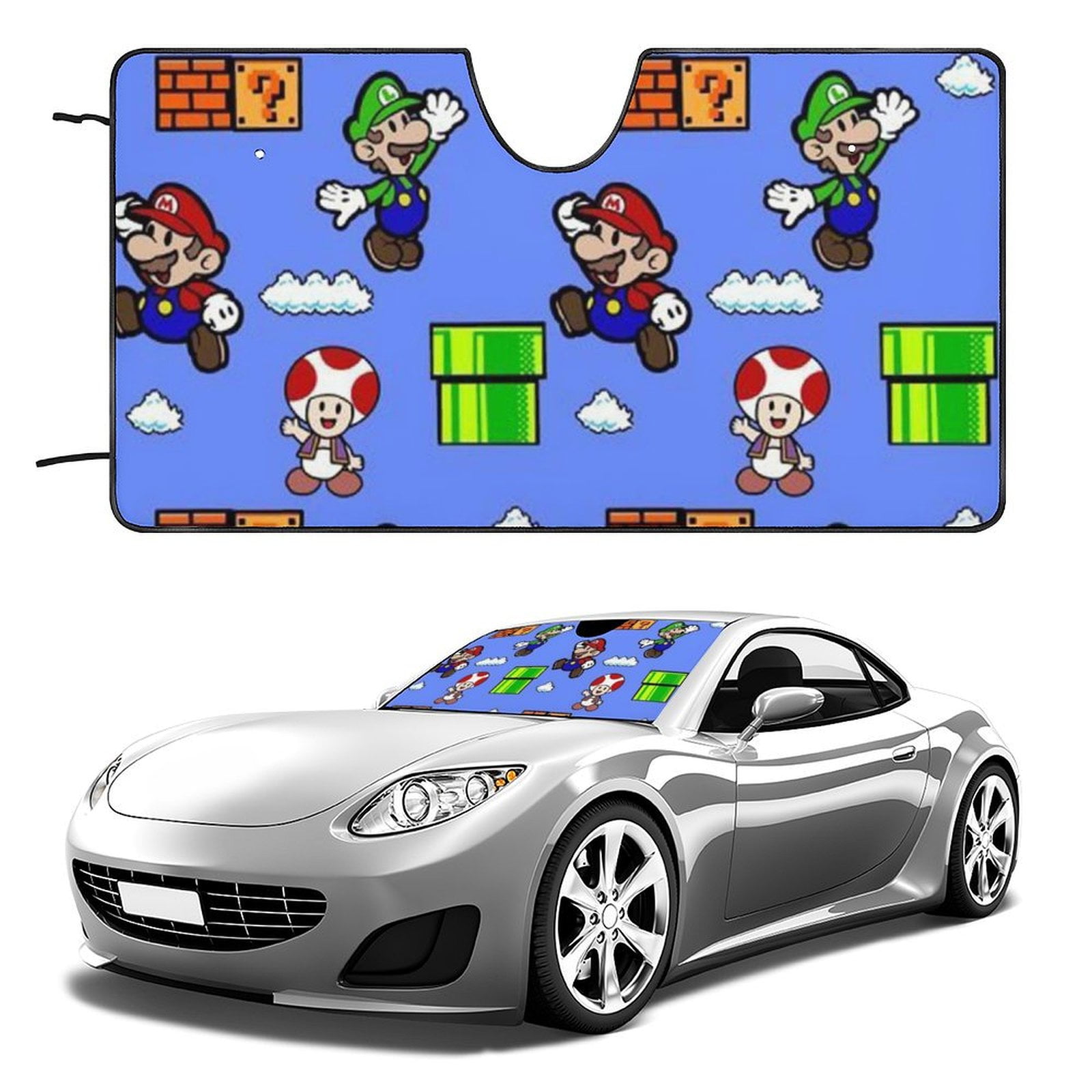 Super Mario Windshield Sunshades UV Reflector Sun Visor Foldable Car ...