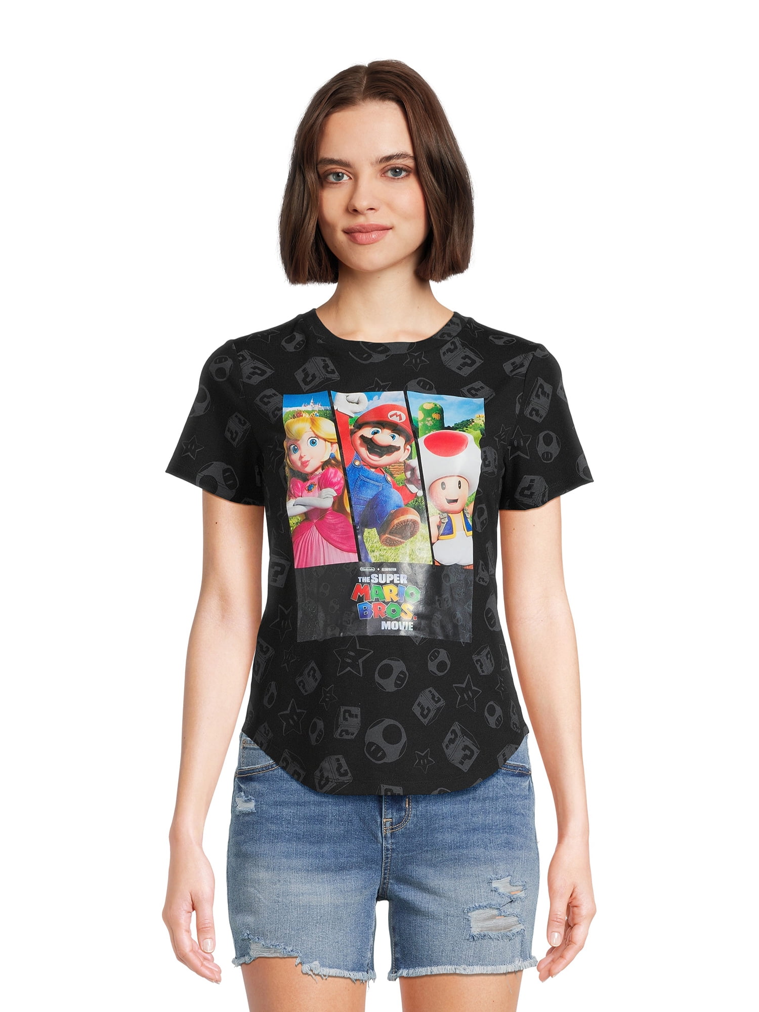 LICENSE Women's Super Mario Graphic Tee with Short Sleeves, XS-3XL ...