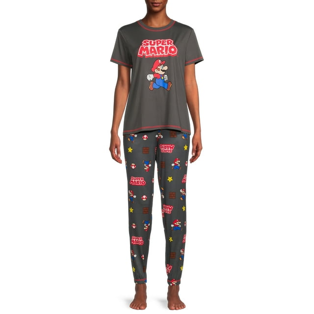Super Mario Women's and Women's Plus Short Sleeve Top and Sleep Pants ...