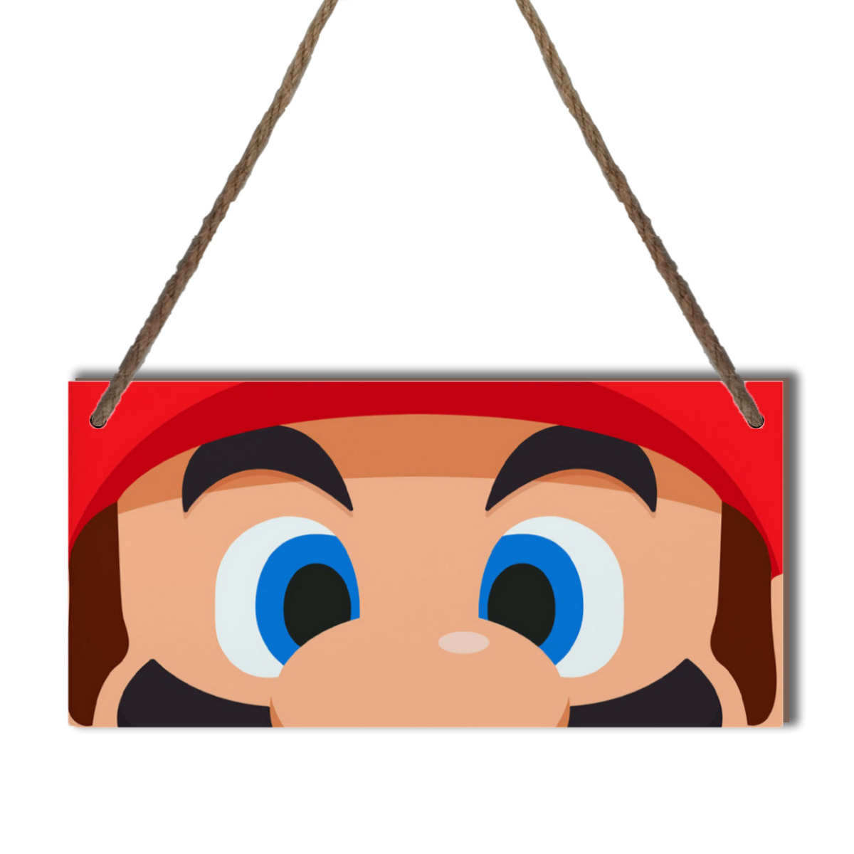 Super Mario Wooden Sign Square Wooden Door Panel Decoration 10.8x3.9 ...