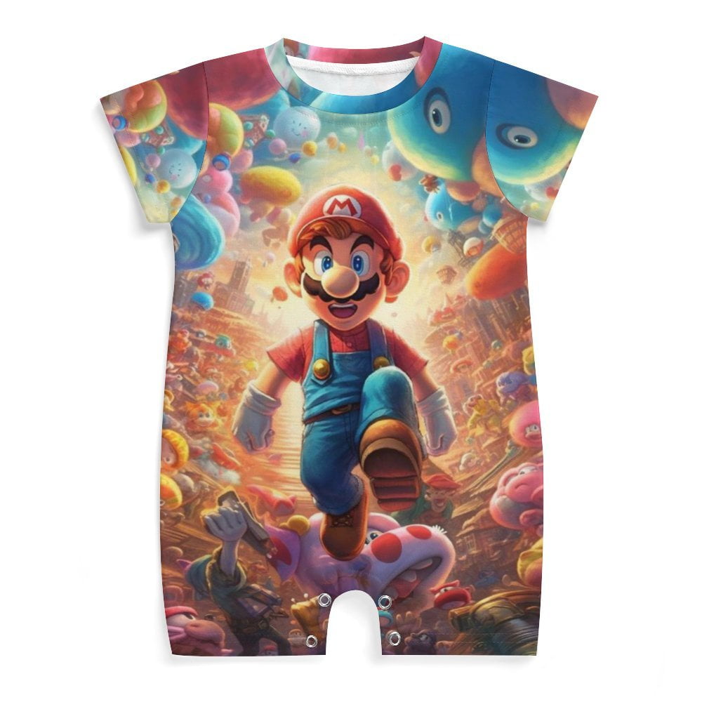 Super Mario World Baby One-Piece Rompers Short Sleeve Bodysuits ...
