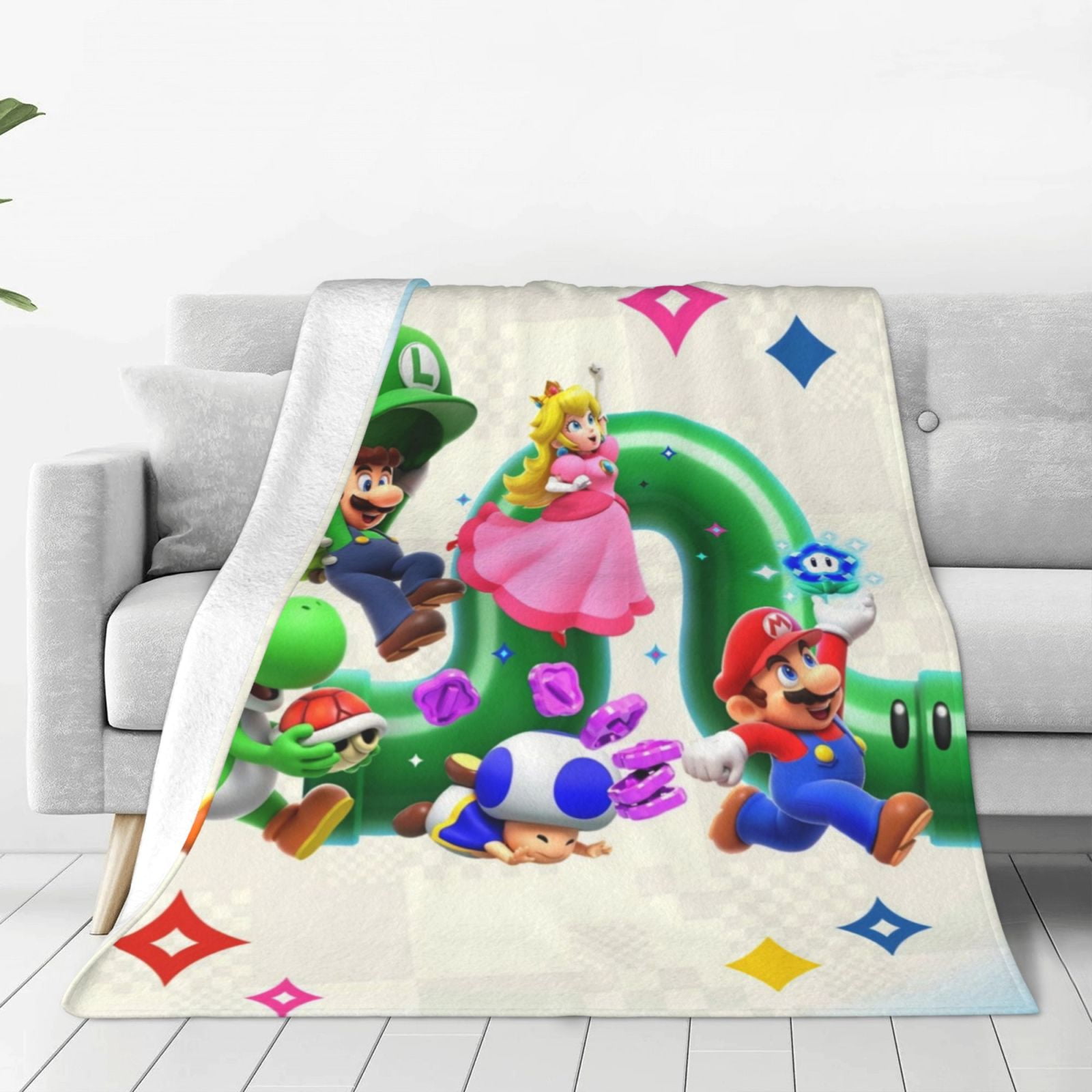 Super Mario World Blanket Cartoon Blanket Home Cute Blankets for Sofa ...