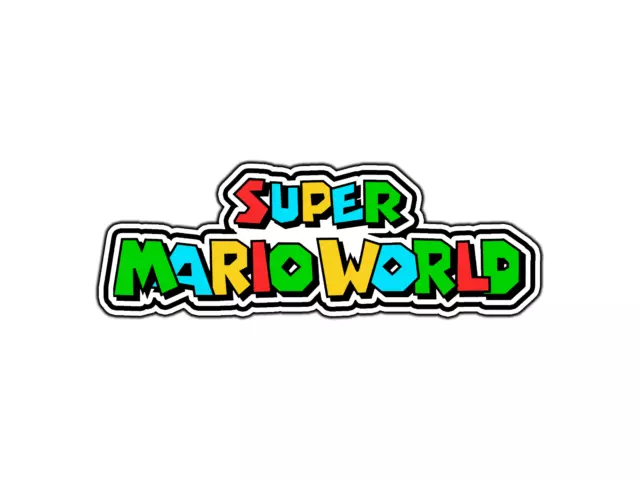 Super Mario World Logo Waterproof Sticker Phone Decal Water Bottle ...