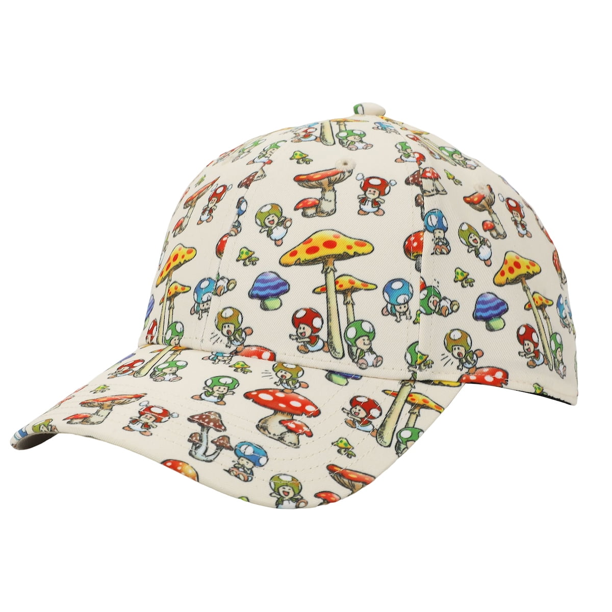 Super Mario World Adult Adjustable Baseball Cap with Mushrooms and ...