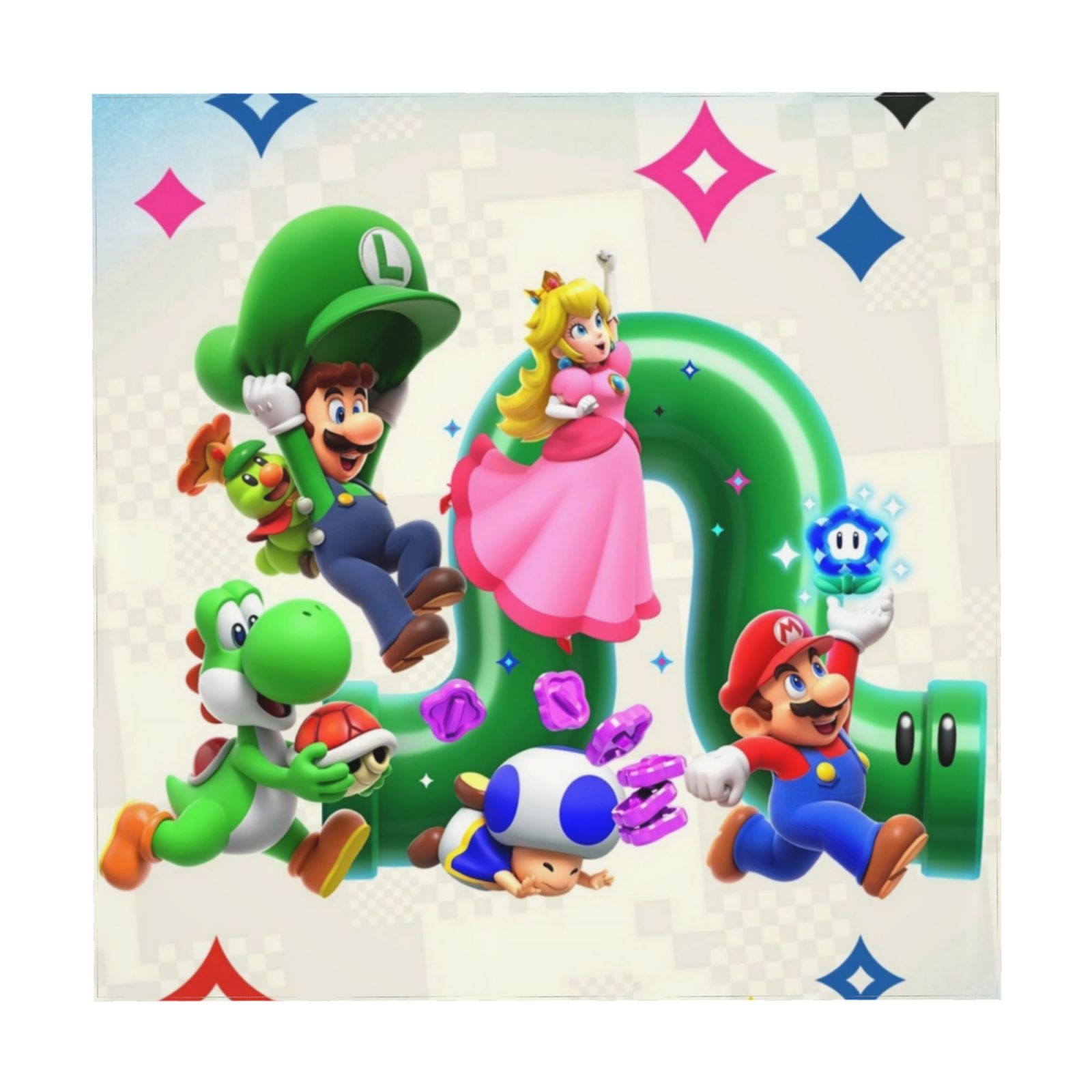 Super Mario World Square Tablecloth, Table Cloth For Square Or Round ...