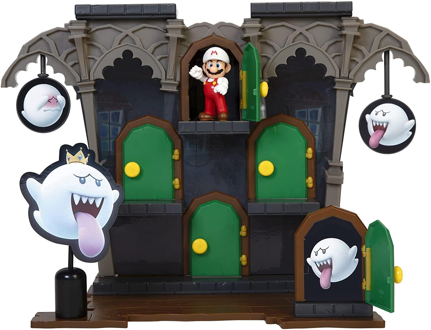 World of Nintendo Super Mario Deluxe Boo Mansion Playset with Fire ...