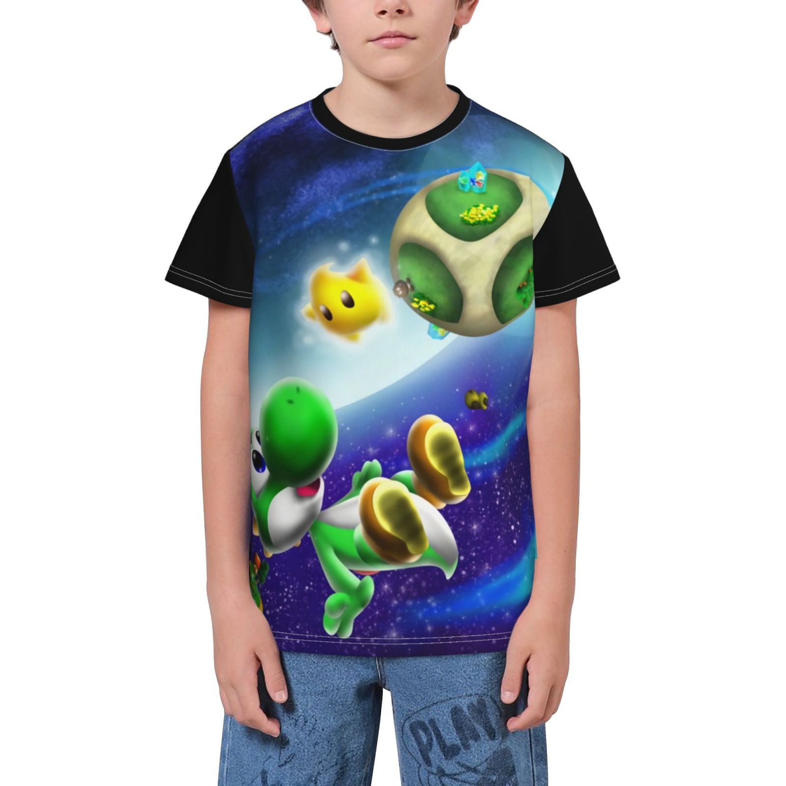 Super Mario Yoshi Boys' Short Sleeve T-Shirt Crewneck T Shirts 3D ...