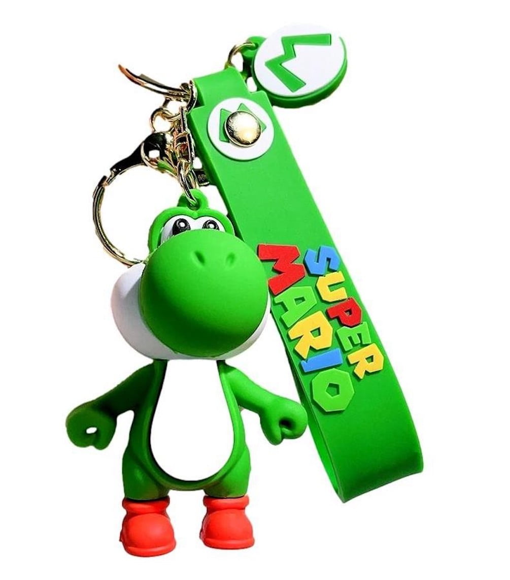 Super Mario Yoshi Character Themed Silicone 3D Charm Keychain Keyring ...