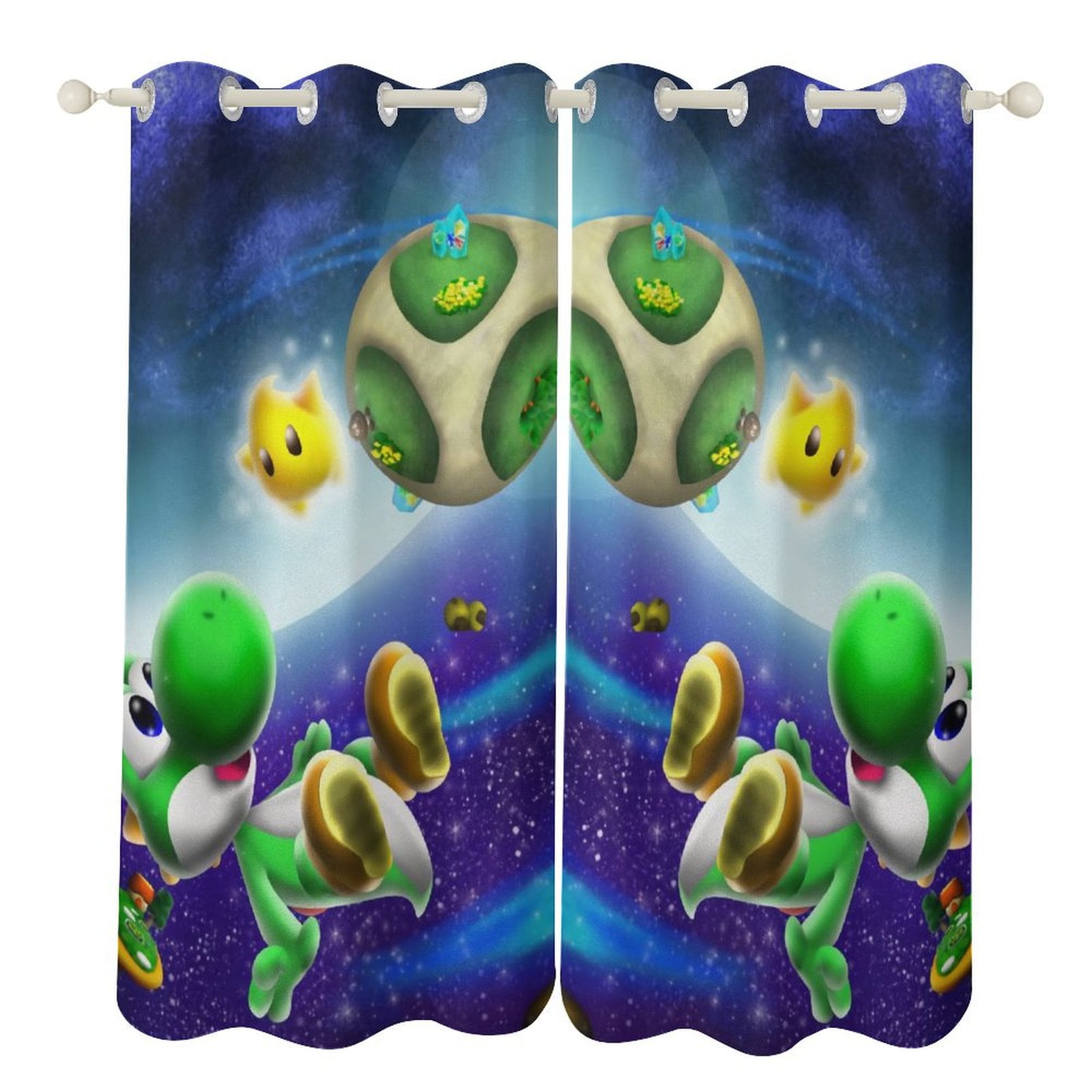 Super-Mario Yoshi Curtains 84 inch,2 Panels Set,100% Blackout Curtain ...