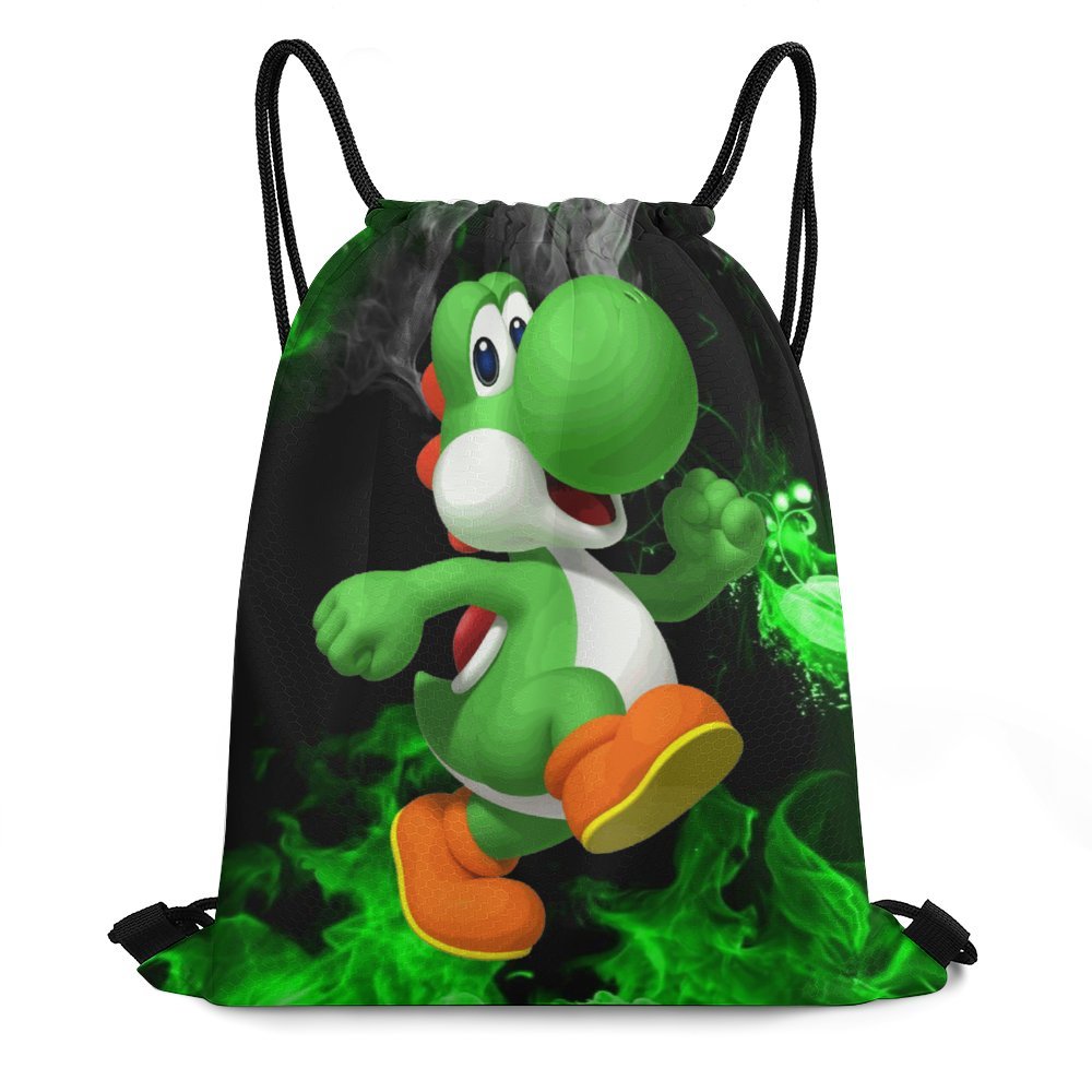 Super Mario Yoshi Gym Bag Simple Casual Drawstring Backpack Outdoor ...