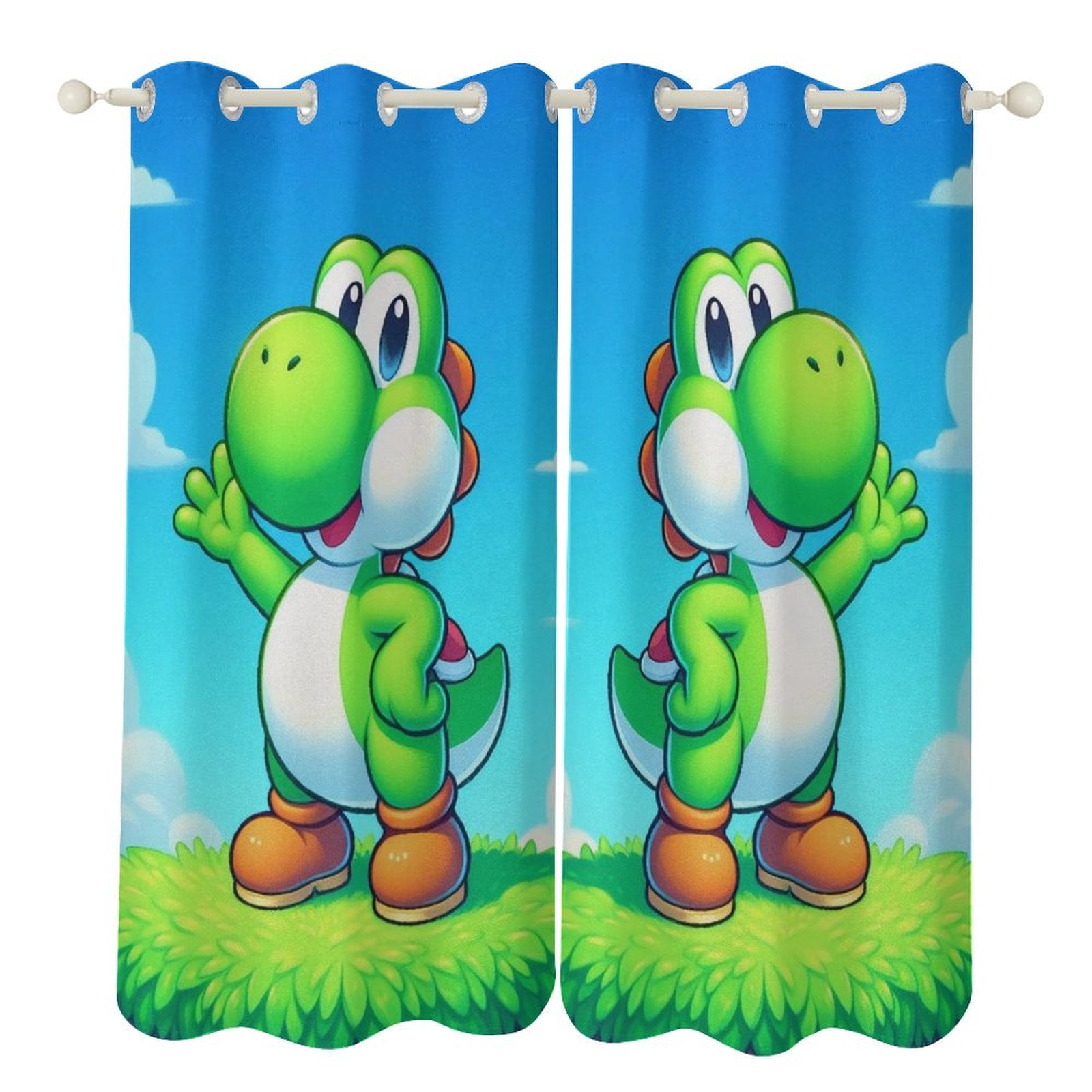 Super-Mario Yoshi Kids Curtains 52 X 84 Inch,Cartoon Blackout Curtains ...
