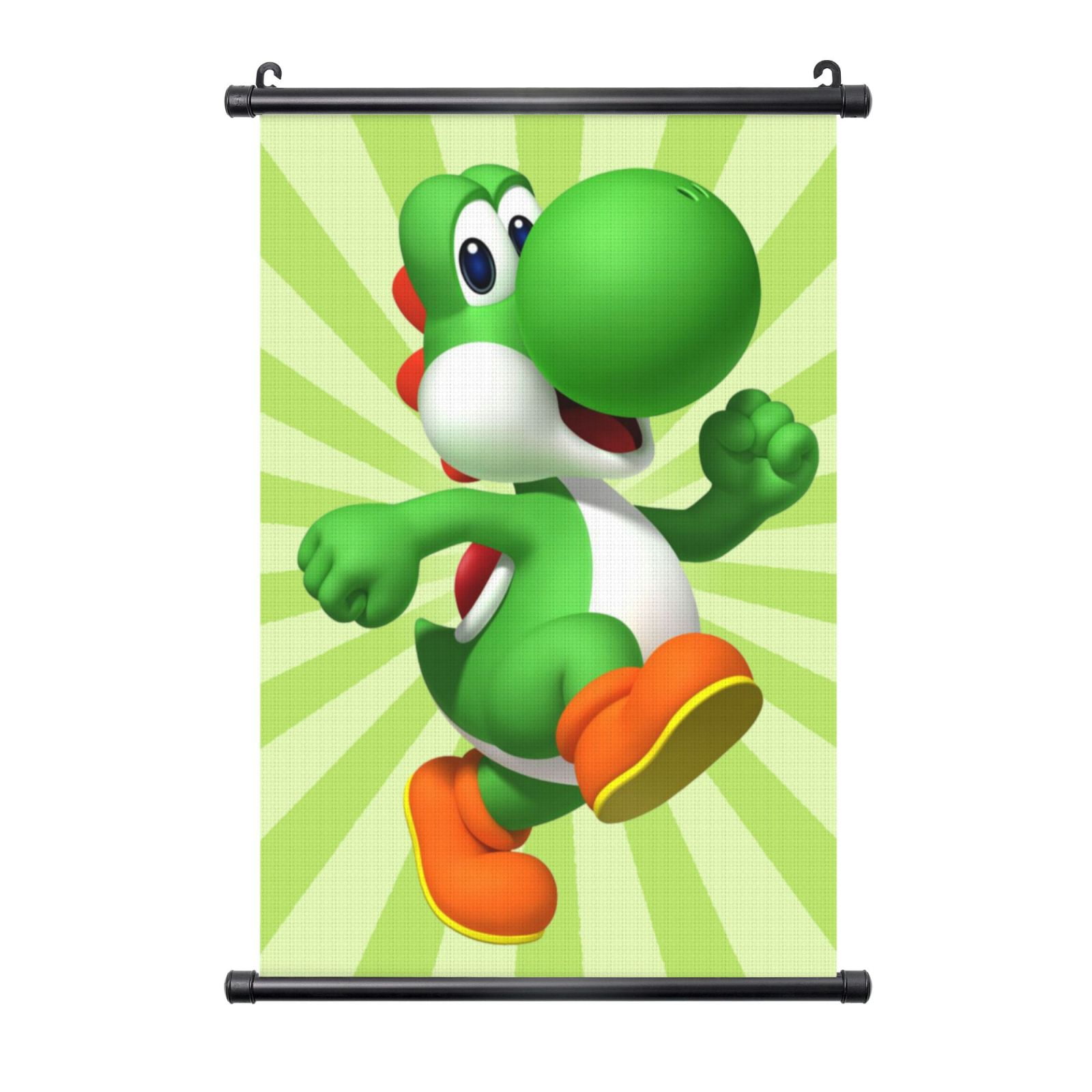 Super Mario Yoshi Poster Black Plastic Shaft Hanging Posters Wall ...
