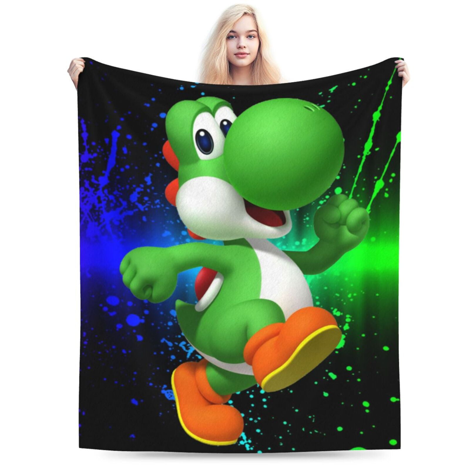 Super Mario Yoshi Ultra-Soft Micro Fleece Blanket Plush Fuzzy Cozy Bed ...