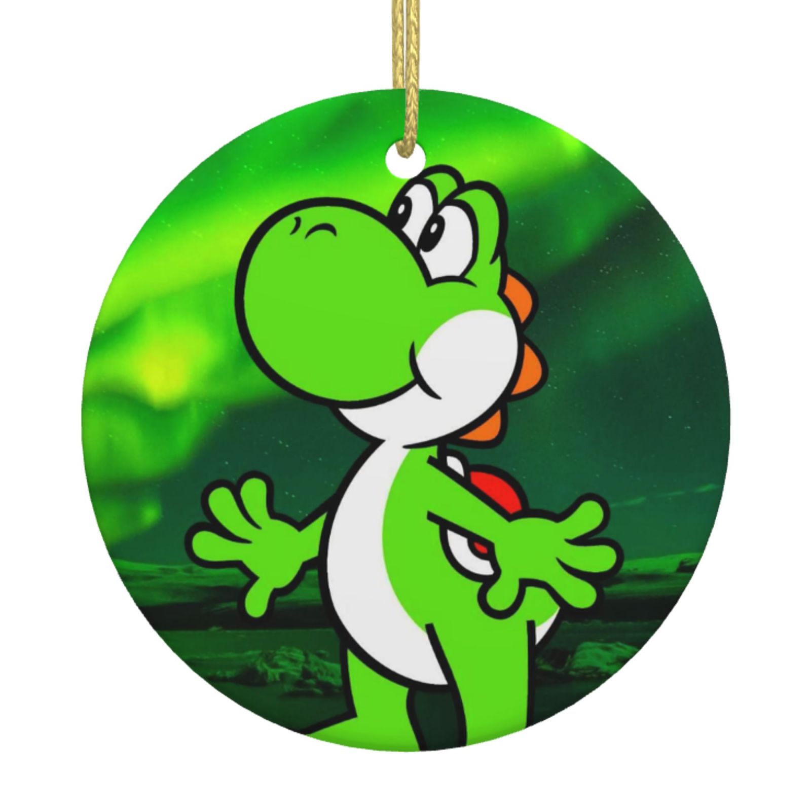 Super-Mario Yoshi Wallpaper Christmas Ornament,Farmhouse Christmas Tree ...