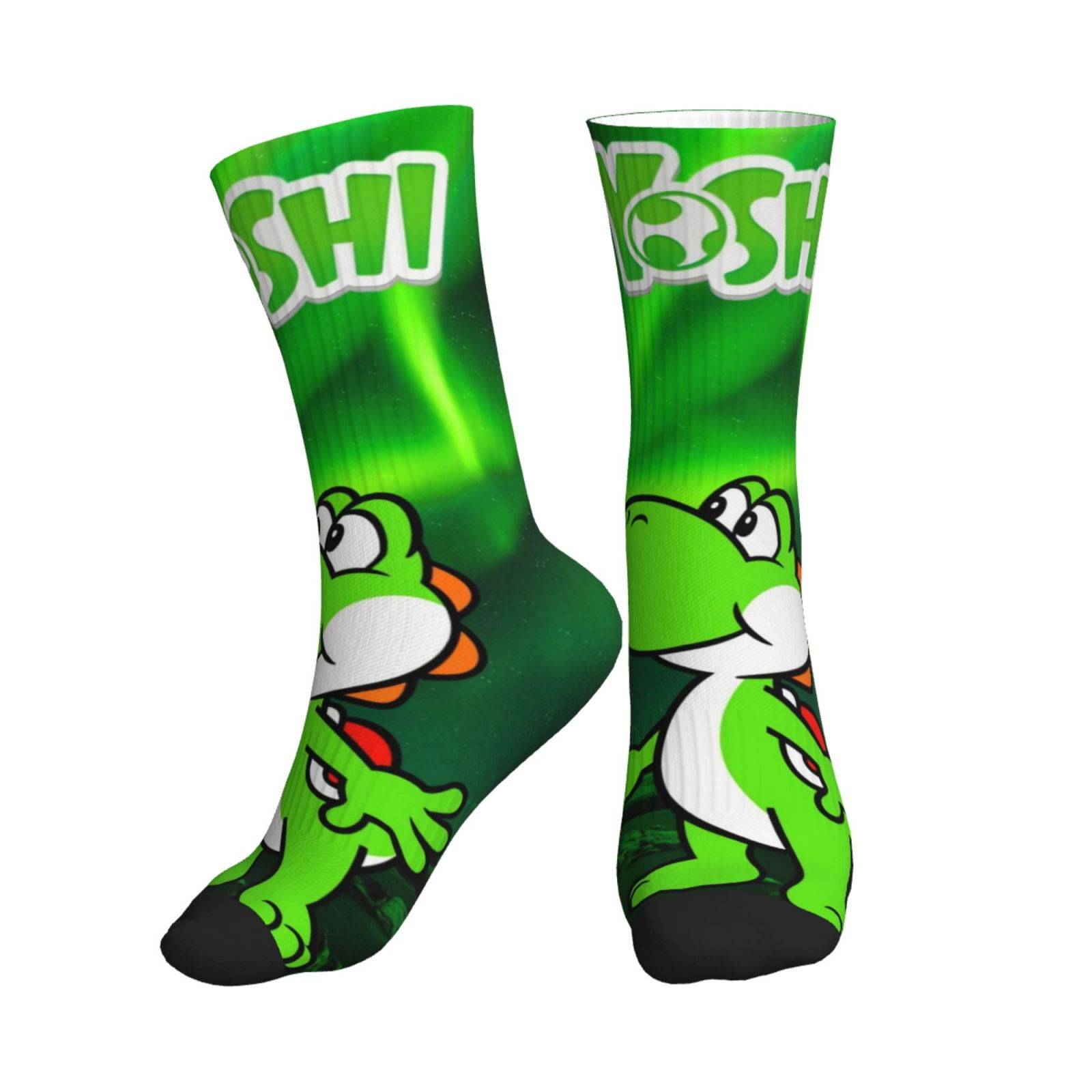 Super Mario Yoshi Wallpaper Crew Socks, Funky Silky Comfort Socks For ...