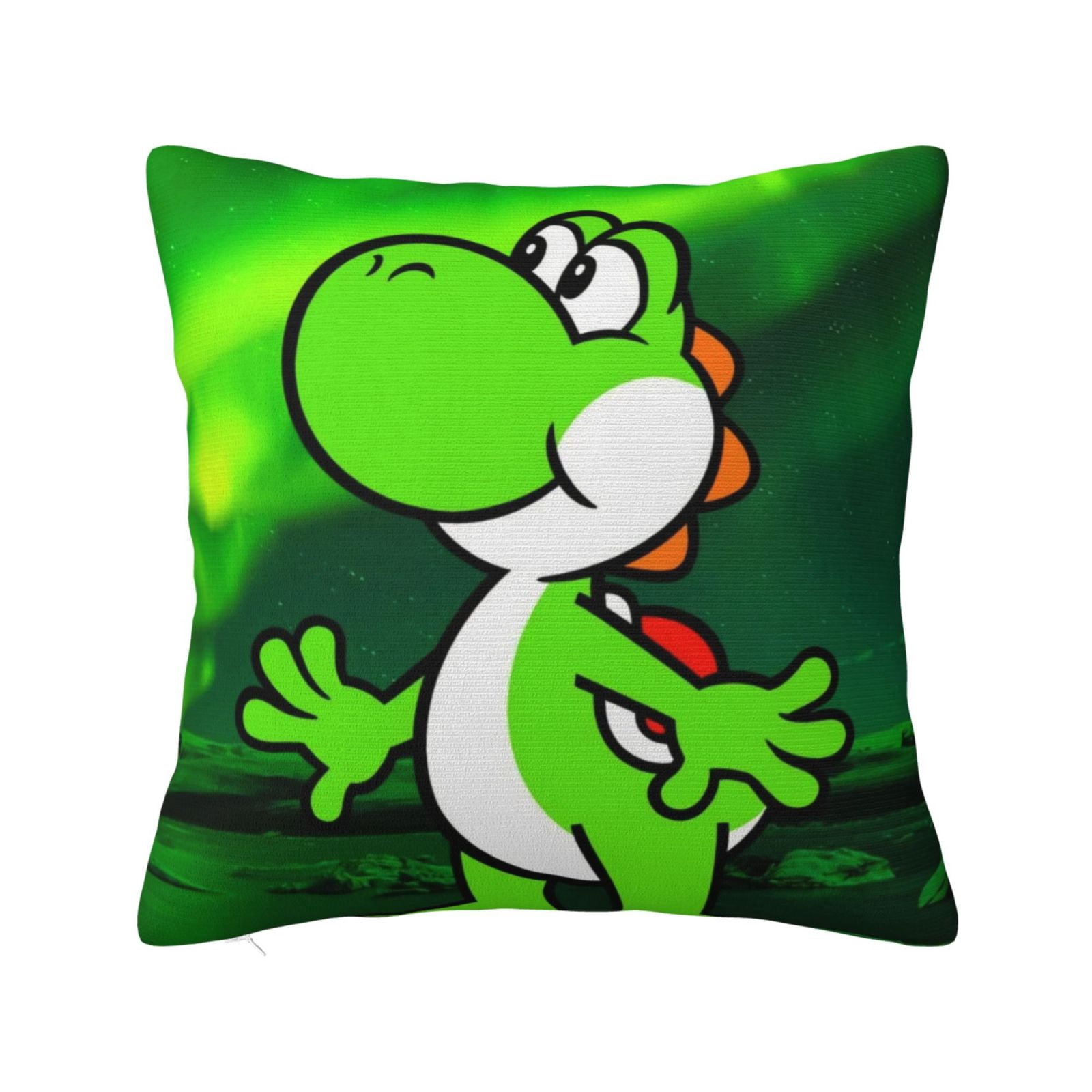 Super-Mario Yoshi Wallpaper Throw Pillow Covers 24x24 Inch,Square ...