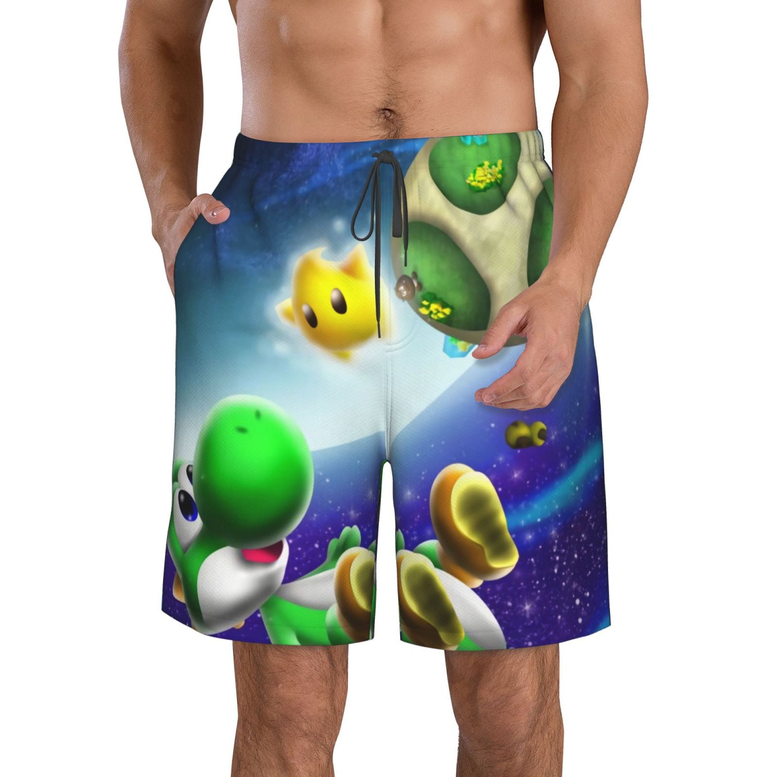 Super Mario Yoshi55 Summer Beach Sign Mens Swim Trunks Quick Dry Board ...