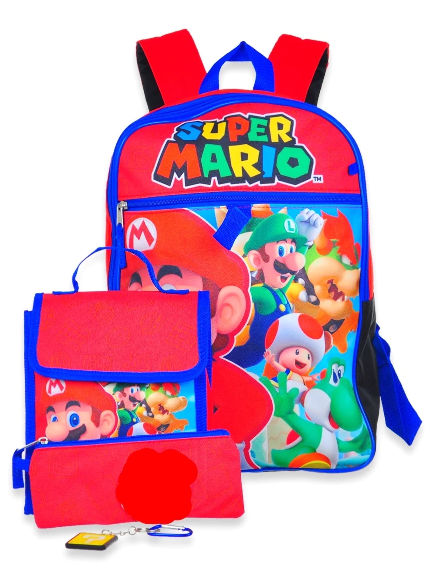 Super Mario and Luigi Backpack Set,Lunch Sack,Pencil Pouch,Key Holder ...