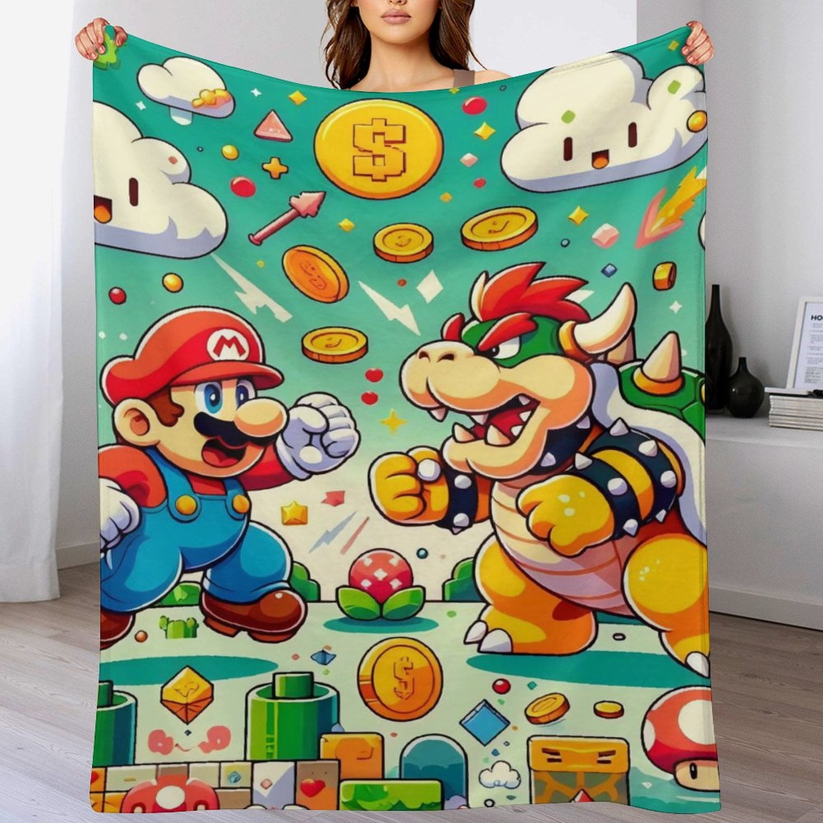 Super Mario blanket soft sofa blanket travel rest blanket suitable for ...