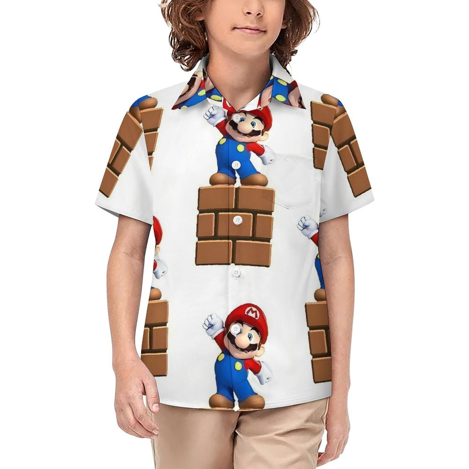 Super Mario button down shirt boys summer 2T - Walmart.com