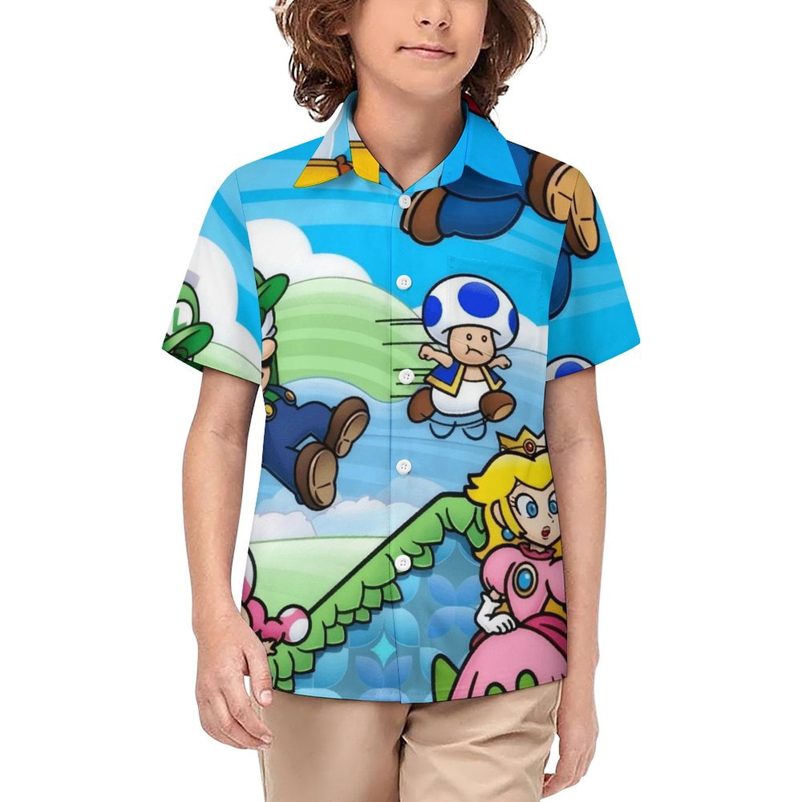 Super Mario button down shirt boys summer 3-4T - Walmart.com